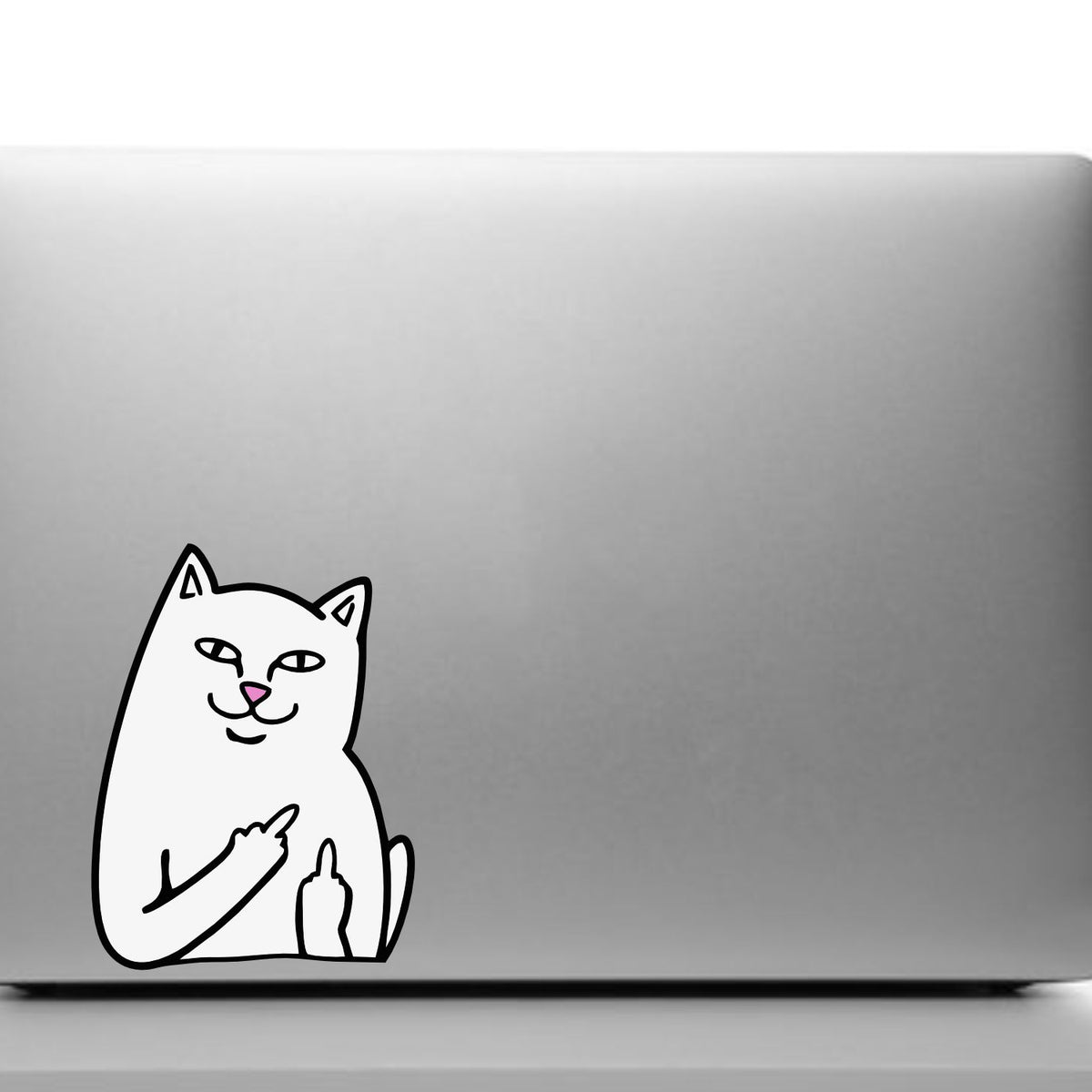 Flipping off Cat Meme Peeker – Decal Fusion